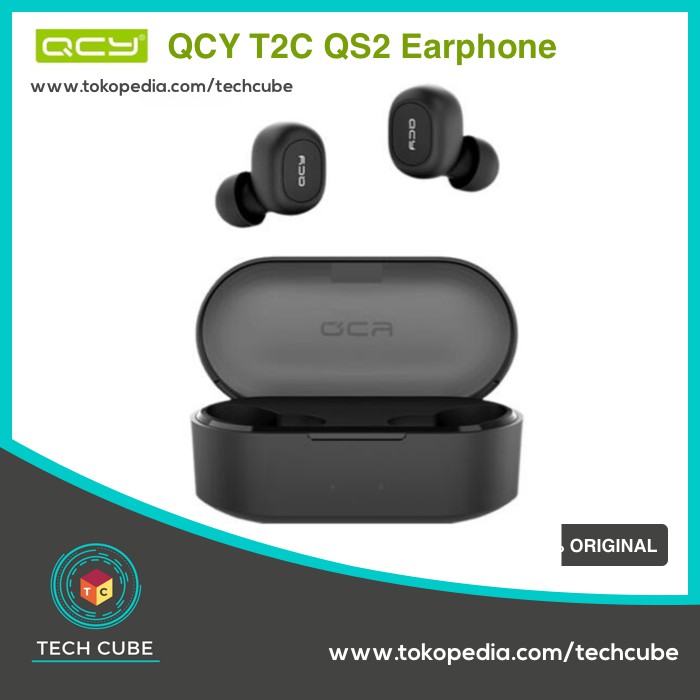 Jual QCY T2C QS2 Binaural Mini Bluetooth 5.0 Earphone TWS Alt QCY T1C E0147 | Shopee Indonesia