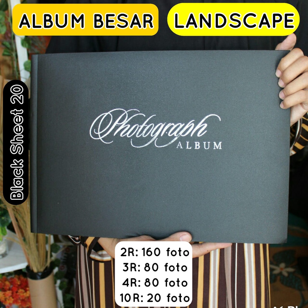 Jual ALBUM FOTO MAGNETIK LANDSCAPE BESAR BLACK PHOTOGRAPH 10 SHEET ...