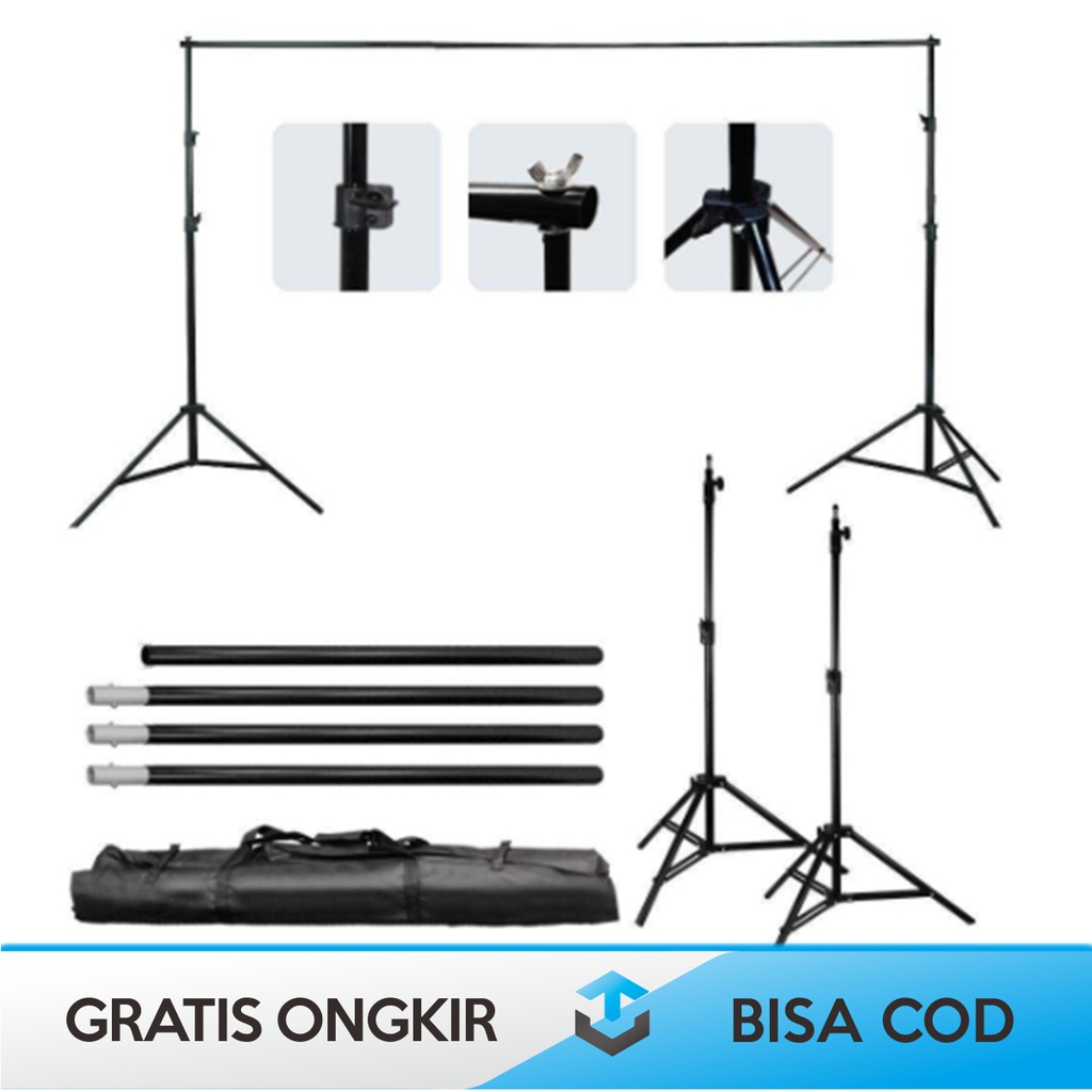 Jual TIANG TRIPOD BACKDROP STAND 3M X 3M UNTUK FOTO STUDIO LAMARAN ...