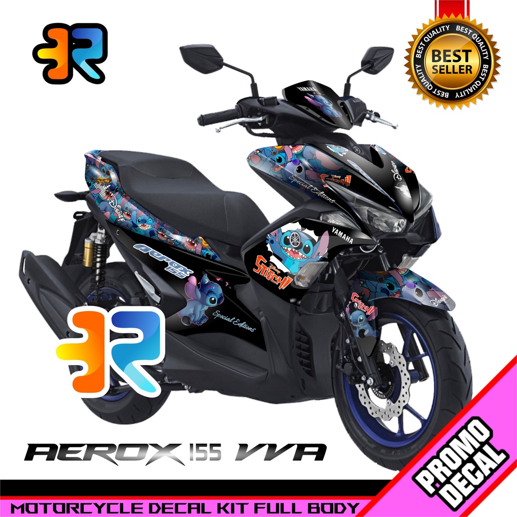 Jual Decal Motor Aerox 155 Stitch Sticker Logo Emblem Aerox 155 Stitch ...