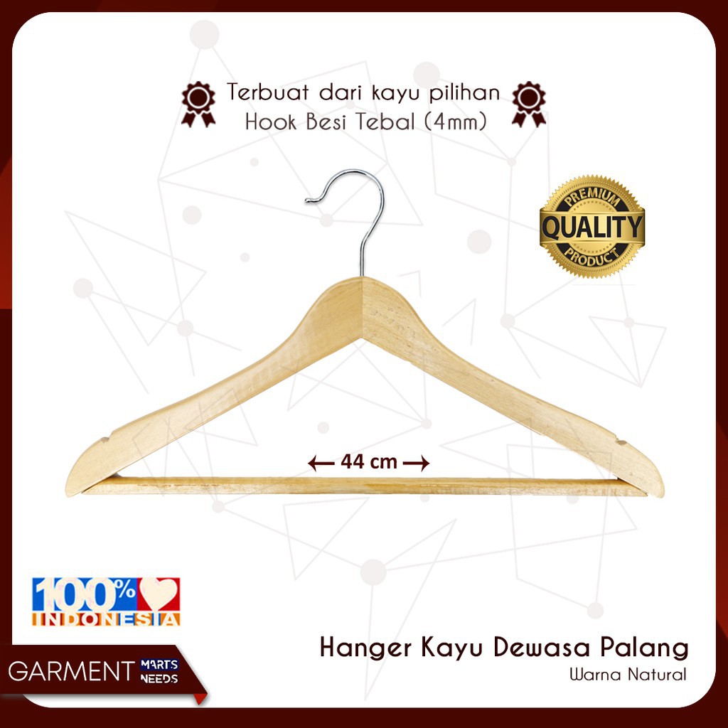 Jual HANGER KAYU NATURAL DEWASA | Shopee Indonesia