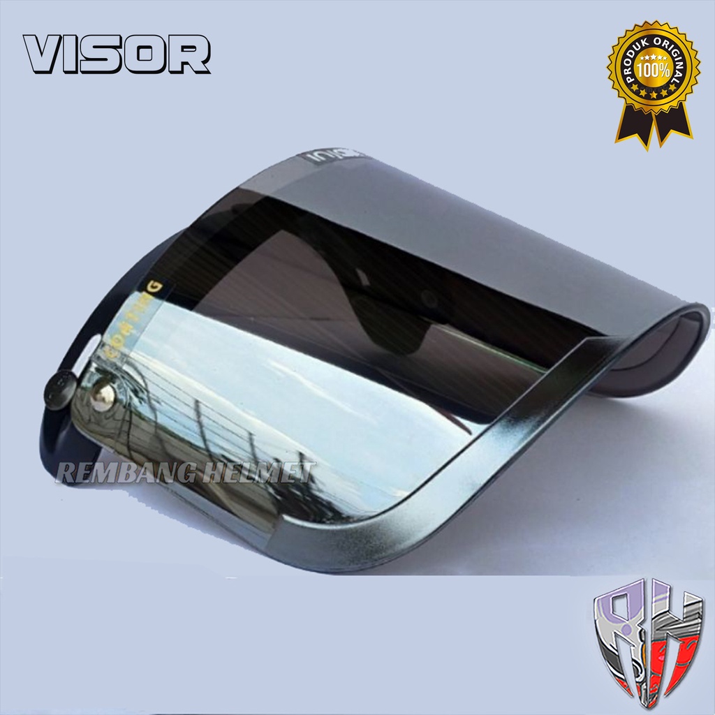 Jual KACA HELM BOGO INJAK FLAT SILVER | Shopee Indonesia