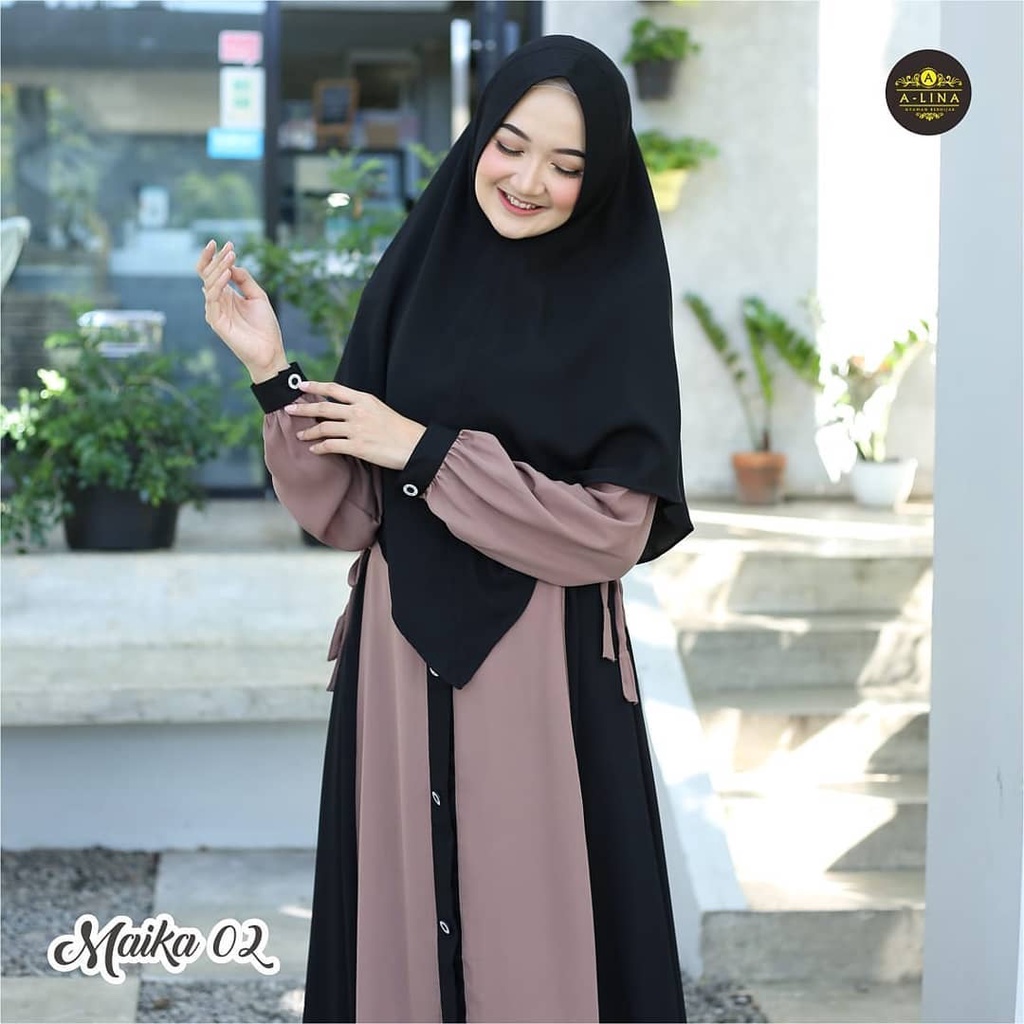 Jual Maika Gamis Syari Set Jilbab / Setelan Dress Wanita Kekinian / One ...