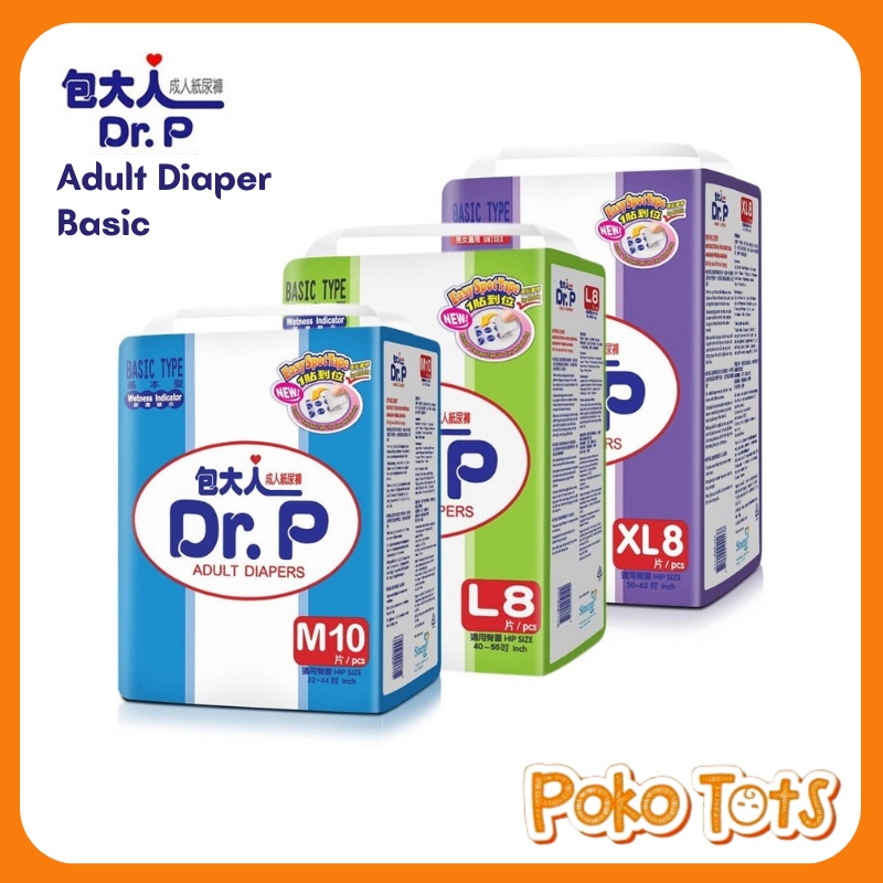 Jual Dr. P Basic Type Adult Diapers Popok Dewasa Tipe Perekat Size M/L ...