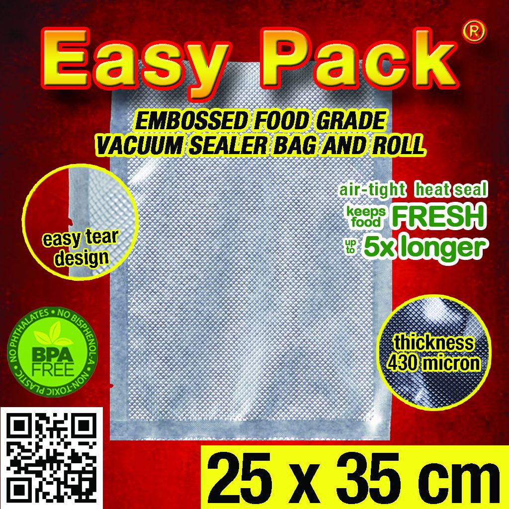 Jual 25x35 100 PCS EASY PACK PLASTIC VACUUM EMBOSSED PLASTIK VAKUM ...
