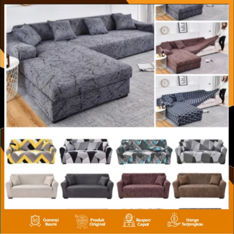 Jual [ORIGINAL] COVER SOFA ELASTIS SARUNG SOFA 1 2 3 4 SEATER SARUNG ...