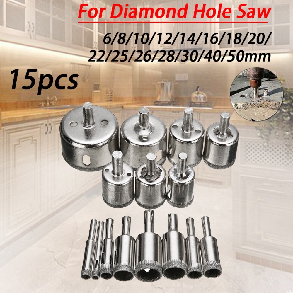 Jual Taffware Mata Bor Diamond Coated Hole Saw Drill Bit 6mm-50mm ...