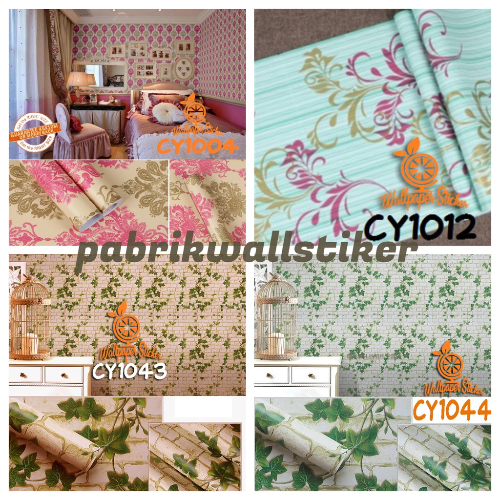 Jual stiker dinding wallpaper dinding ukuran 45cmx8M bahan pvc ...