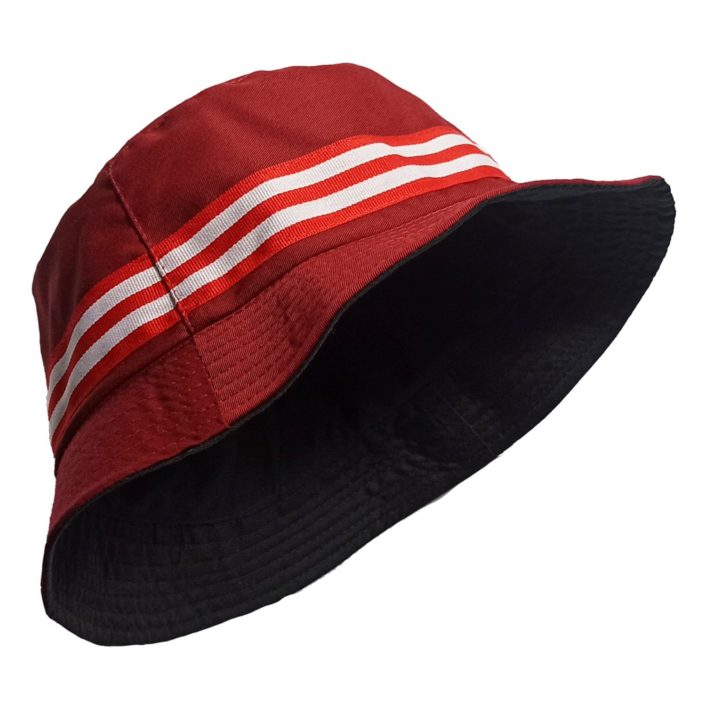 Jual Topi Bucket Hat BucketHat Mancing KPOP Marun List Bendera Strip ...