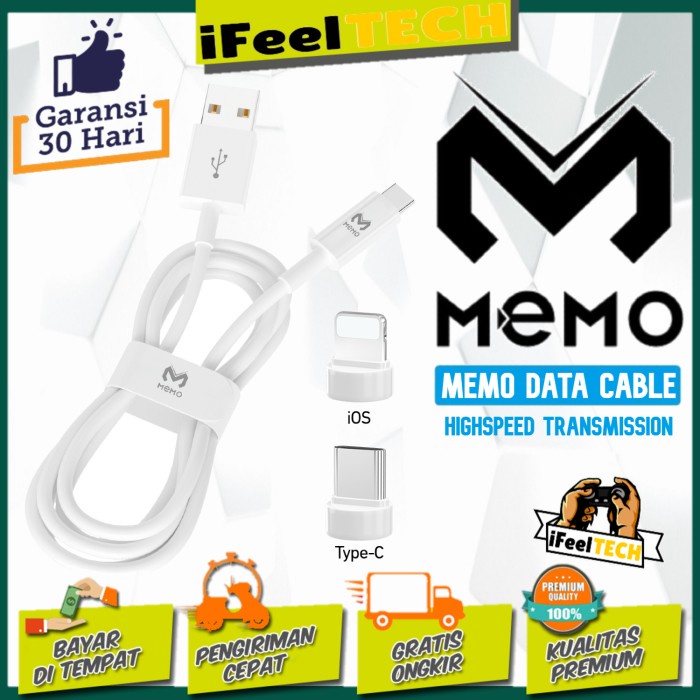 Jual Mudah Memo Cb01 Android / Ios High Speed Transmission Data Cable 1 ...