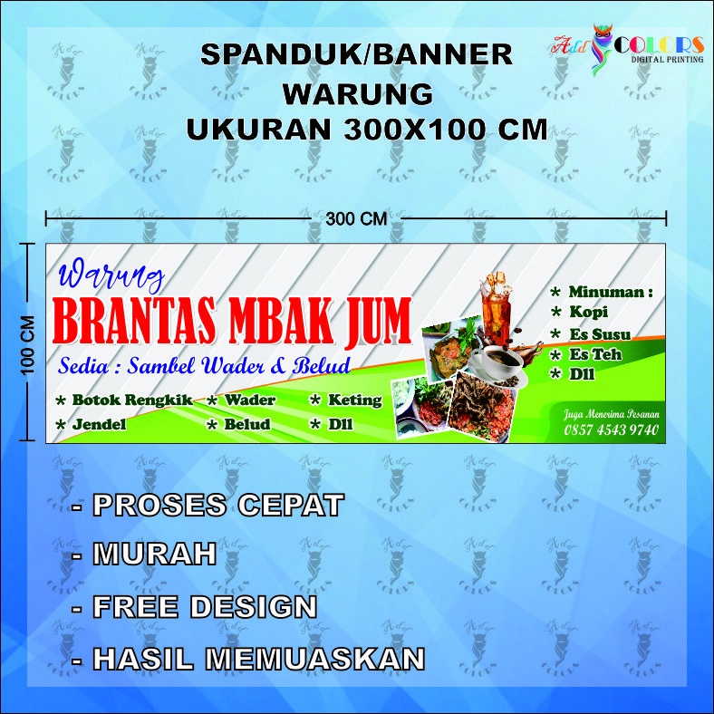 Jual Banner/Spanduk Warung Ukuran 300X100 cm | Shopee Indonesia