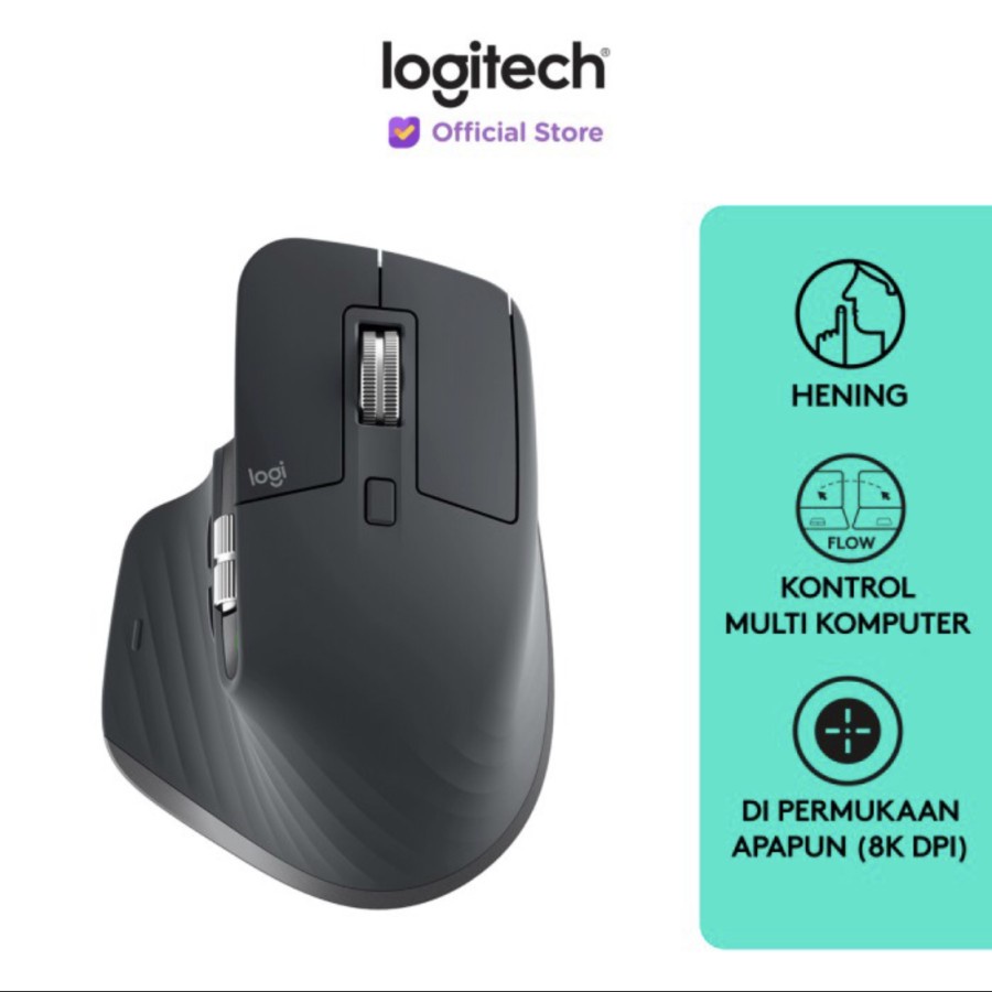 Jual Logitech MX Master 3S Bluetooth Wireless Silent Click Mouse ...