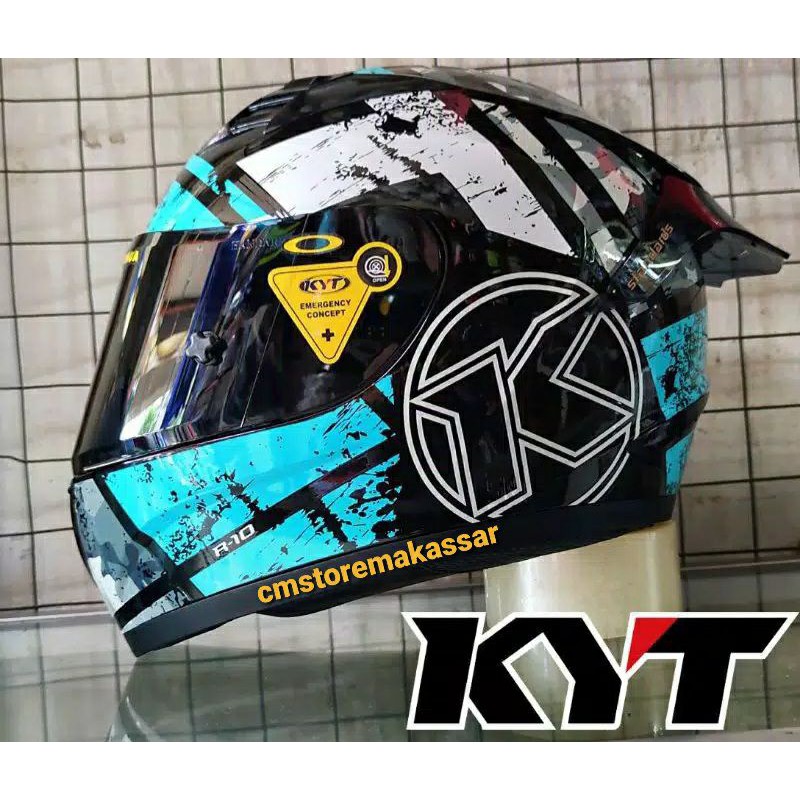 Jual Helm KYT R10 Motif Full Face Paket Ganteng R10 Modif Spoiler dan ...