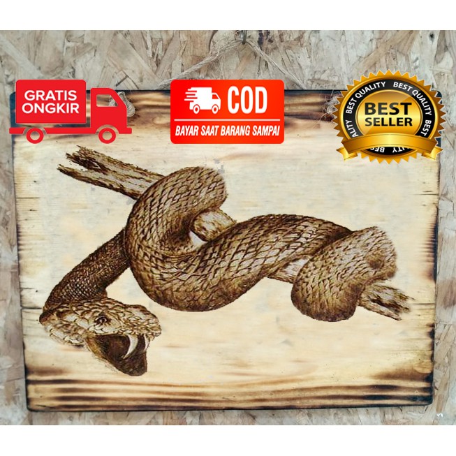 Jual HIASAN DINDING LUKISAN KAYU ULAR DEKORASI VINTAGE CAFE RESTO ...