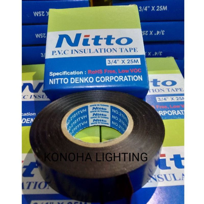Jual ISOLASI NITTO 3/4" X 25M WARNA HITAM | Shopee Indonesia