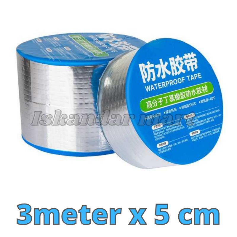 Jual lakban Anti Bocor waterproof alumunium foil butyil multifungsi super lengket 100% 5cm ...