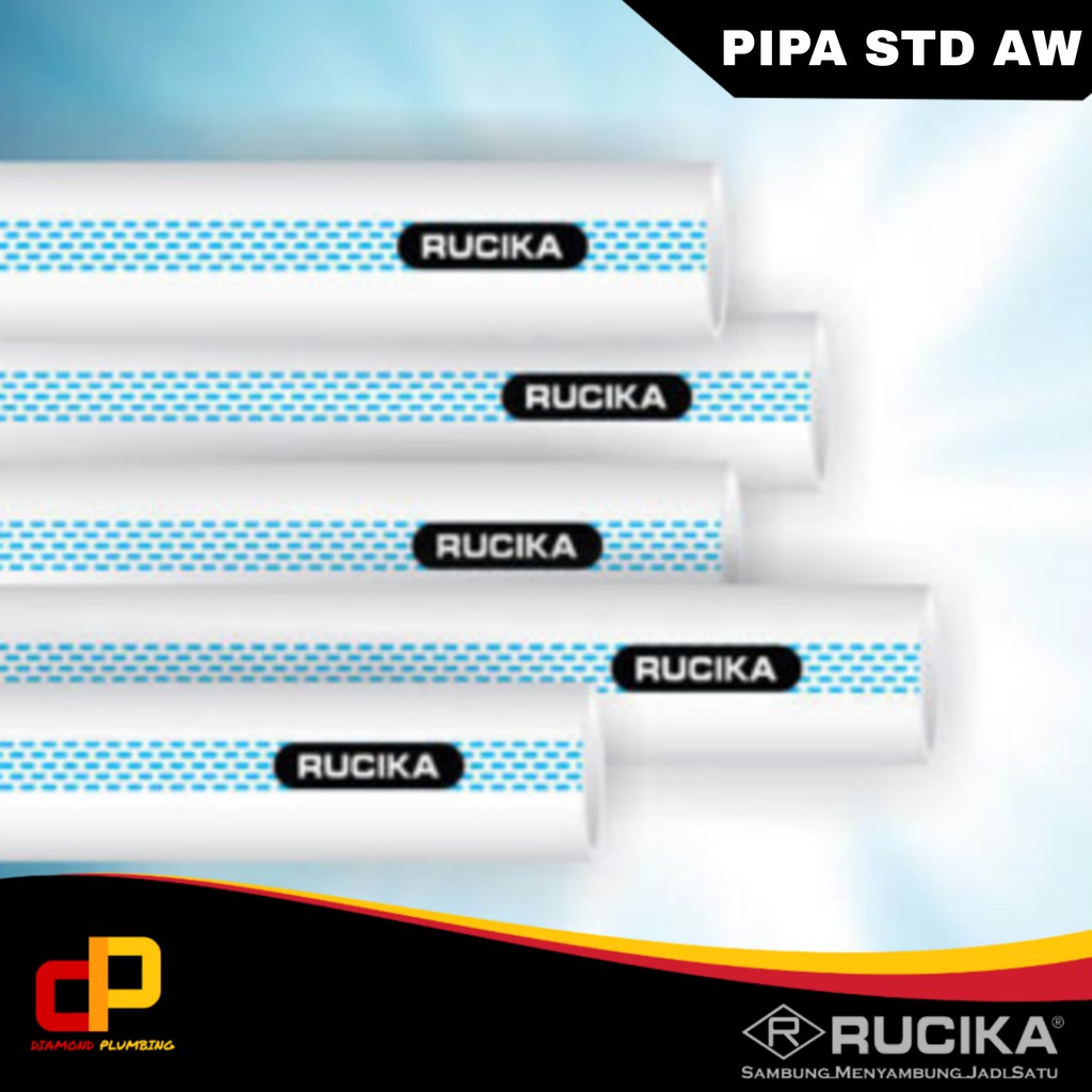 Jual Pipa PVC RUCIKA 1 1/2" inch tipe AW PUTIH STD / Pralon AW panjang 4 meter | Shopee Indonesia