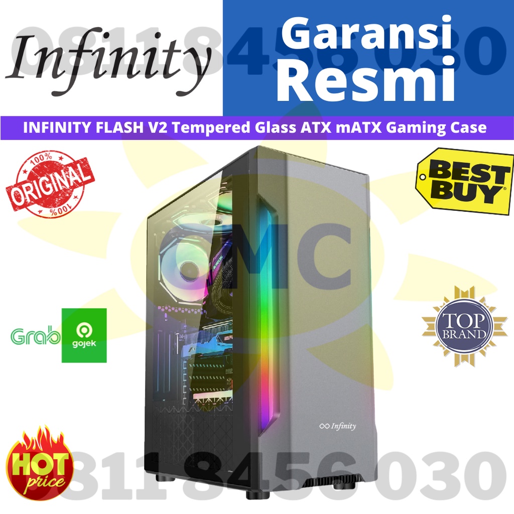 Jual Casing INFINITY FLASH V2 Tempered Glass ATX mATX Gaming Case ...
