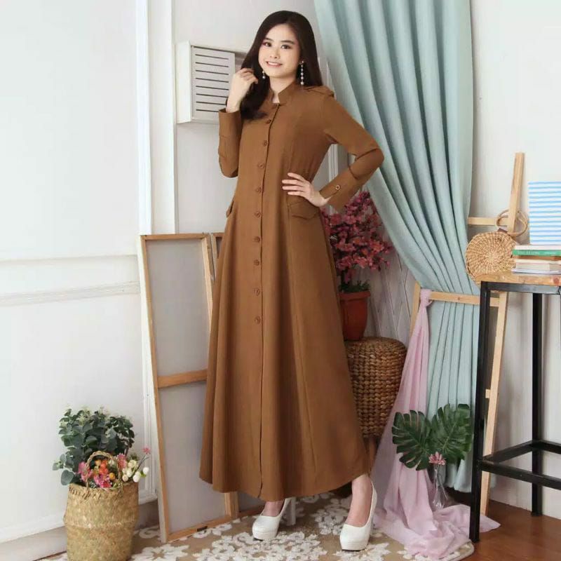 Jual Gamis Pemda Pns Full Kancing Khaki Tua Bahan Toyobo Ori | Shopee Indonesia