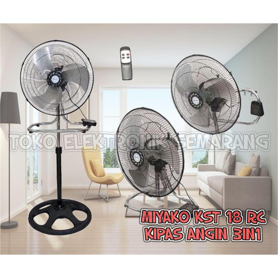 Jual KIPAS ANGIN BESI MIYAKO TORNADO 3IN1 KST 18 RC STANDING DESK WALL ...