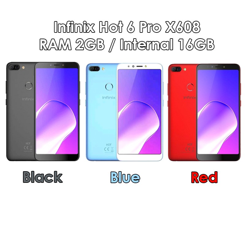 Jual Infinix Hot 6 Pro X608 - RAM 2GB ROM 16GB (2/16) - Black / Blue ...