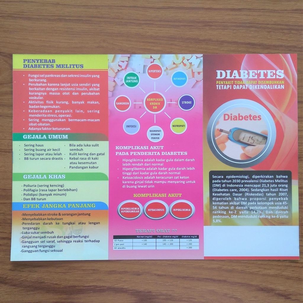 Jual leaflet Diabetes, Mengenal Diabetes, Penggunaan insulin | Shopee ...
