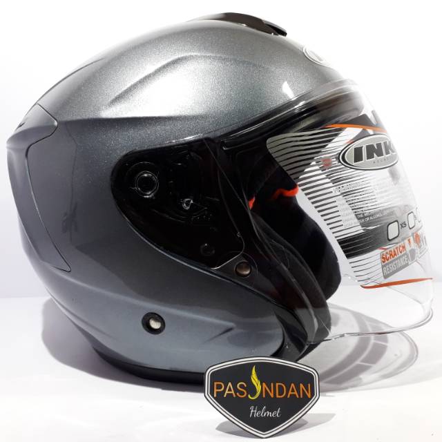 Jual HELM INK DYNAMIC ALL GREY SOLID HALF FACE | Shopee Indonesia