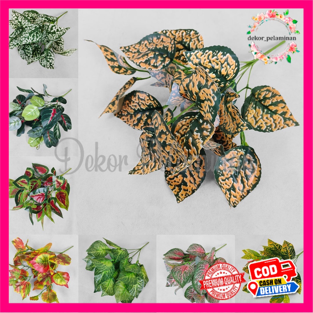 Jual Daun Rumput Hias Tanaman Plastik Cabang 7 Aglonema bunga palsu ...