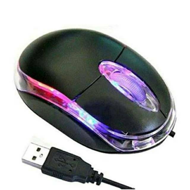 Jual Mouse USB Wired lampu led Standard Mouse USB Optical Light Led RGB ...