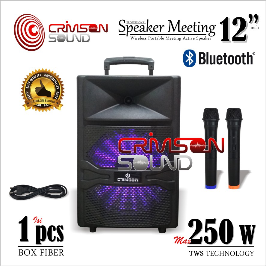 Jual Speaker Portable 12 Inch Wireless TWS technology CRIMSON CR-12 ...