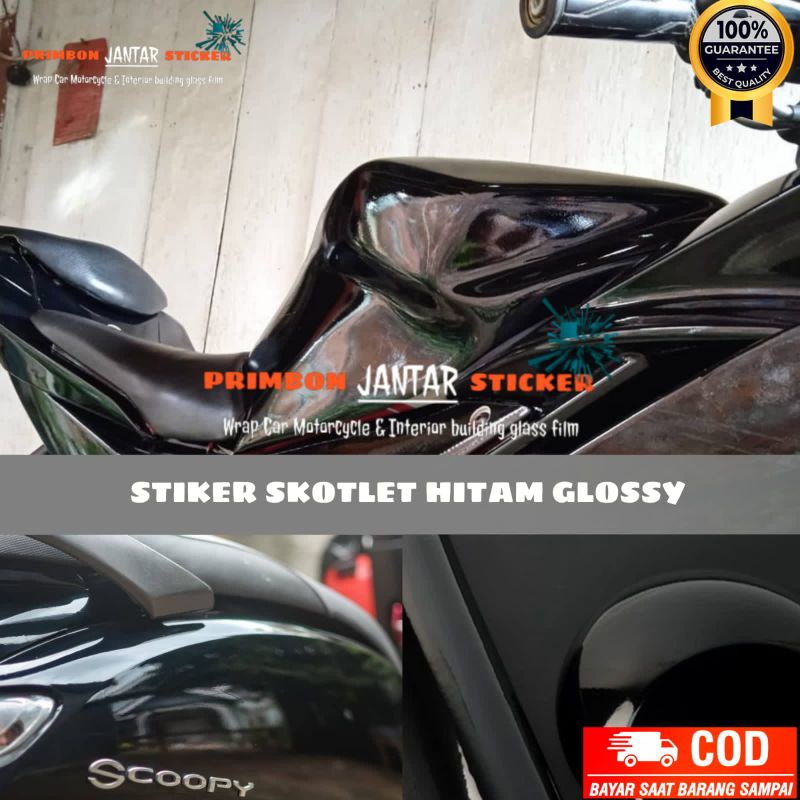 Jual STIKER SKOTLET HITAM GLOSSY SCOTLITE PRO-FIX GLOSSY SEMUA WARNA ...