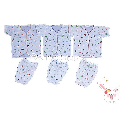 Jual 3 set baju bayi newborn kancing depan katun / baju setelan pendek ...