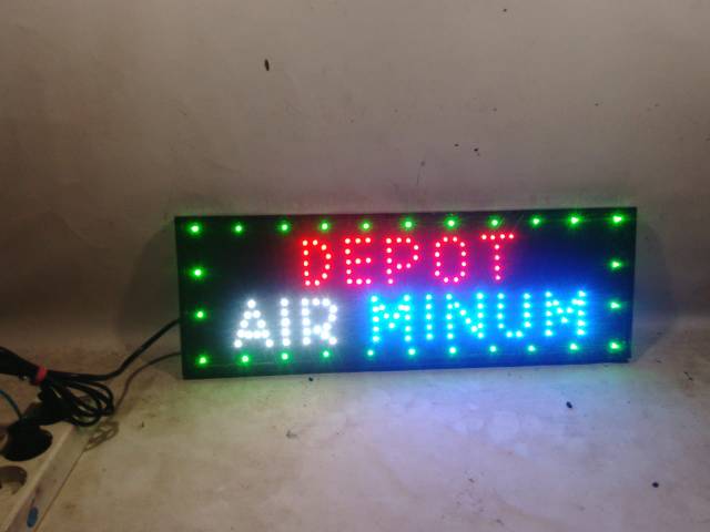 Jual Tulisan lampu papan led sign depot air minum new | Shopee Indonesia