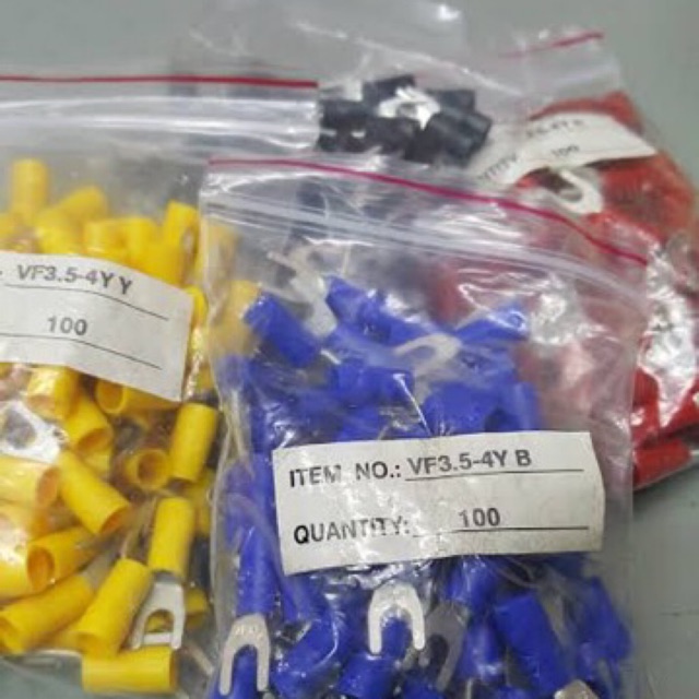 Jual Kabel Skun Y 4mm 3,5mm 3.5mm Merah Kuning Hitam Biru 1 Pak = 100 ...