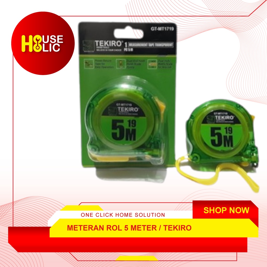 Jual TEKIRO Meteran Rol 5M / Meteran Roll 5 Meter Transparan | Shopee ...