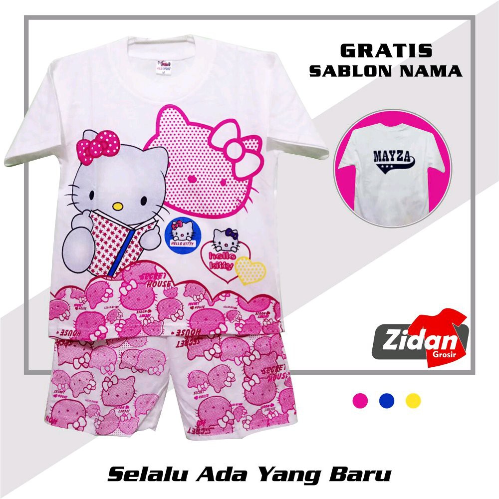 Jual Promo KAOS ANAK KAOS SETELAN ANAK HELLO KITTY CUSTOM NAMA GRATIS ...