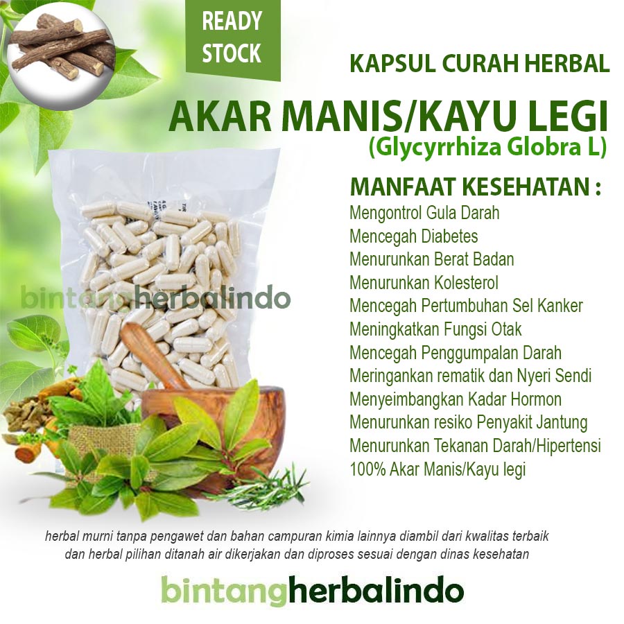 Jual AKAR MANIS Kayu Legi Kapsul Curah Herbal Daya Ingat Pelangsing ...