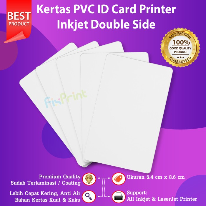 Jual 100 pcs / 230 pcs Blank PVC Bahan ID Card Polos Double Side ...