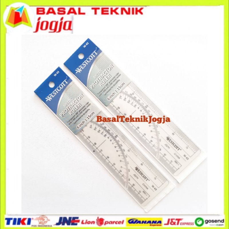 Jual Westcott W43 Metric Protractor Ruler Penggaris Protractor 15 cm 16 ...
