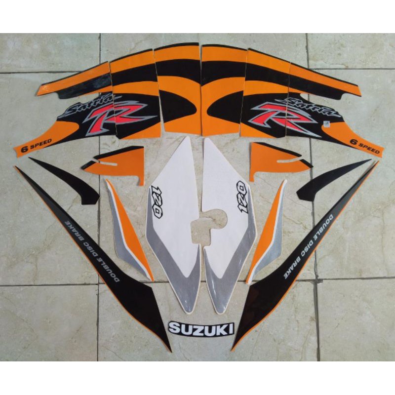 Jual STIKER STRIPING LIS BODY SUZUKI SATRIA R LUMBA 2 TAK ORANGE HITAM ...