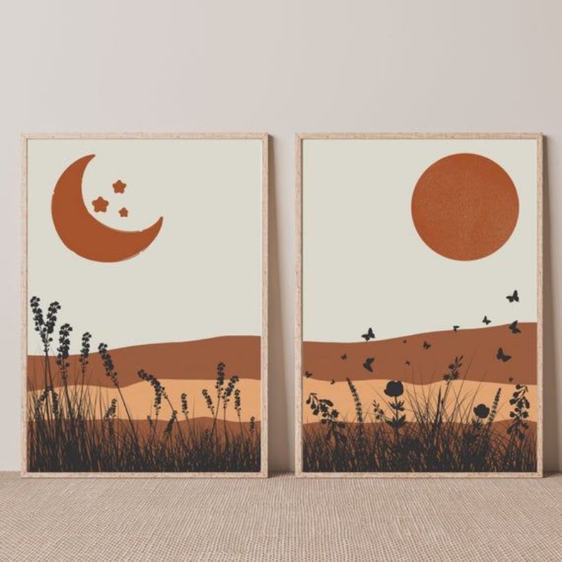 Jual lukisan bulan minimalis modern | Shopee Indonesia