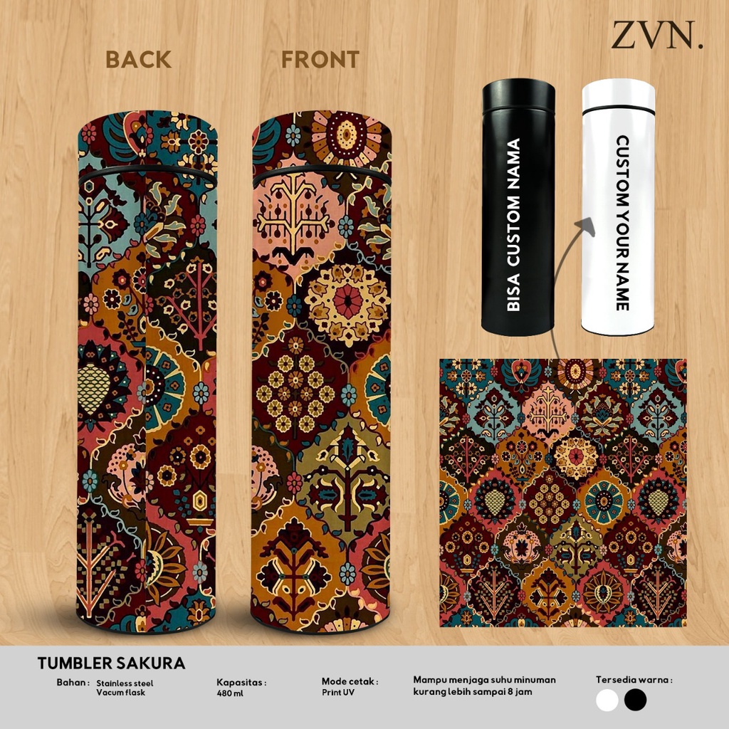 Jual Tumbler Sakura Custom Edisi Batik Nusantara - ZVN | Shopee Indonesia