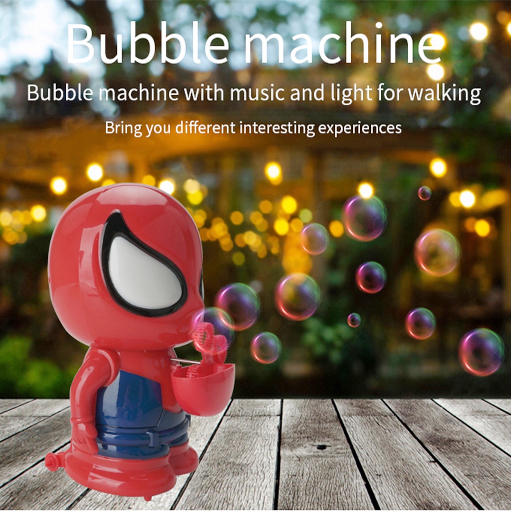 Jual Bubble Machine Spiderman karakter light and sound mainan anak 2021 ...