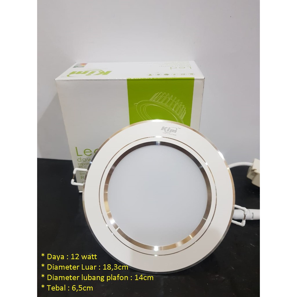 Jual Lampu Plafon LED - Bulat pinggiran list Silver 12 watt ( KIM-TD-001 ) | Shopee Indonesia