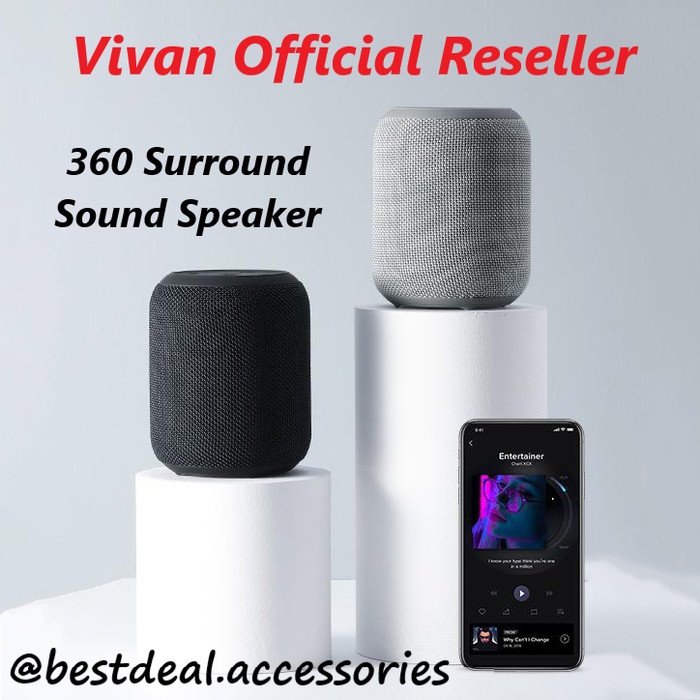 Jual Vivan Vs12 Bluetooth Speaker 360 Spt Apple Homepod Mini / Google ...