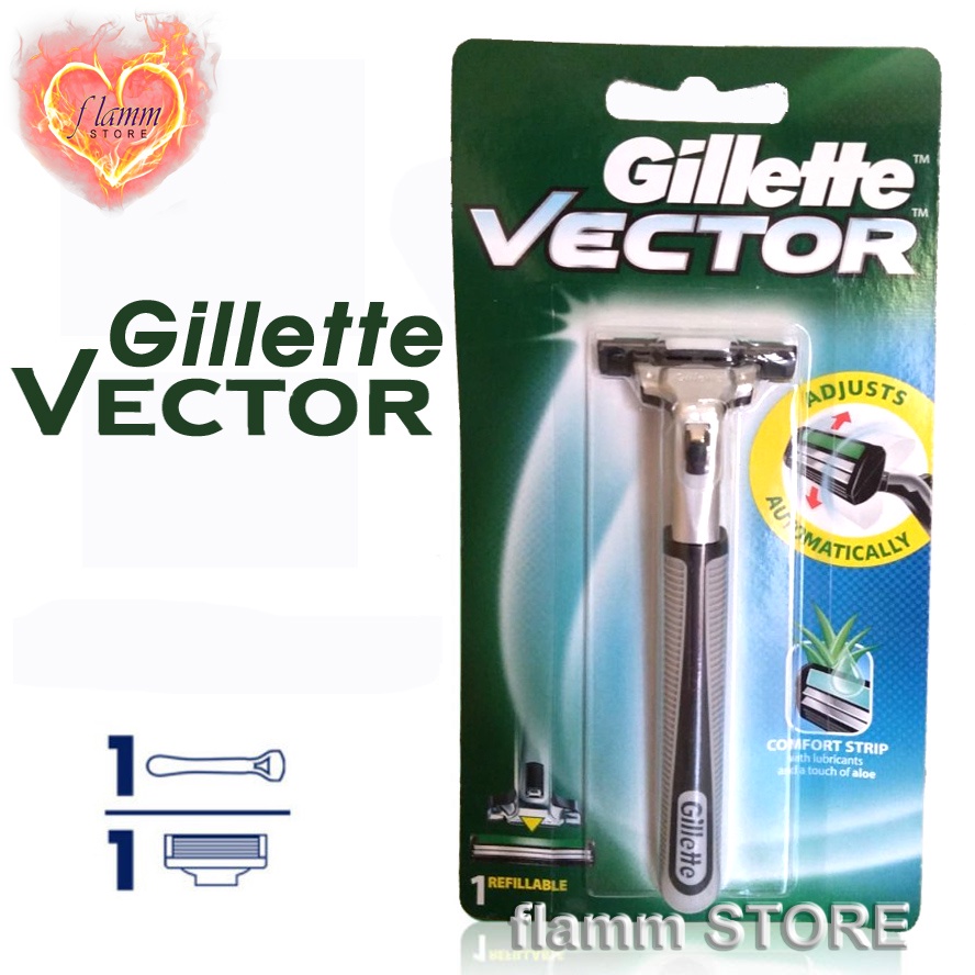 Jual Gillette Vector Alat Cukur Razor Pisau Cukur isi ulang refill ...