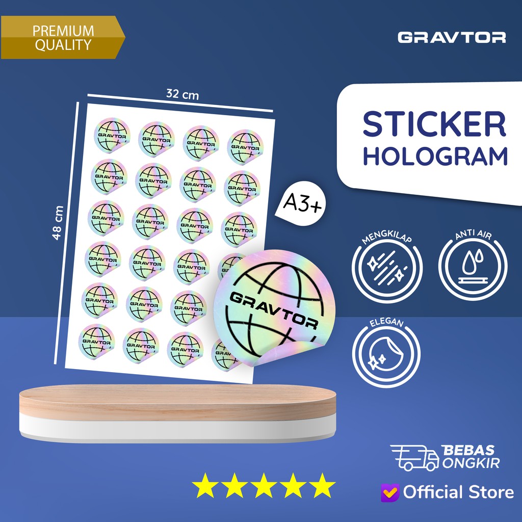 Jual Cetak Stiker Label Hologram Metalize Vinyl A3+ dan Kiss Cut ...