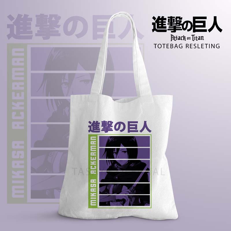 Jual Tas Totebag Kanvas Anime AttacK ON Titan Tas Bahu kekinian ...