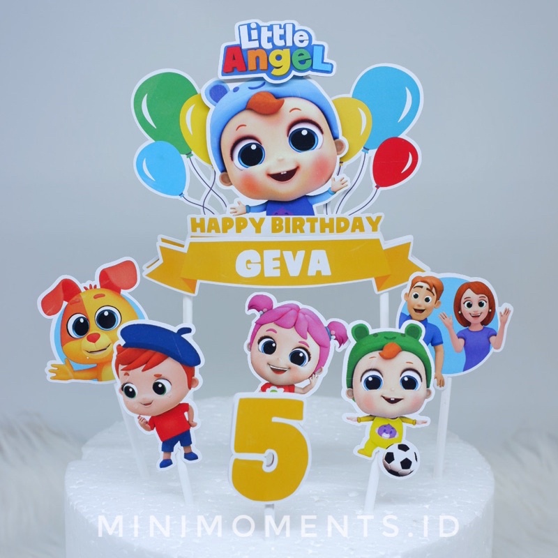 Jual Cake Topper 3D Custom Nama Karakter Little Angel Baby John Jon ...