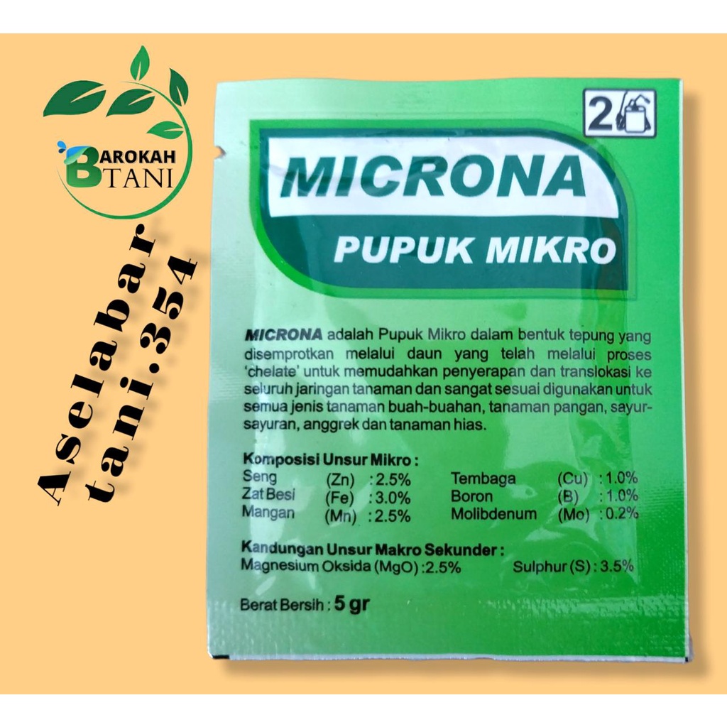 Jual Pupuk Mikro Microna 5 gr untuk tanaman buah, anggrek, dan tanaman ...